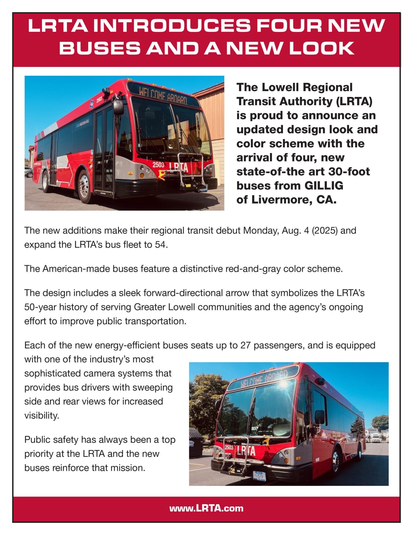LRTA Introduces Four New Buses and a New Look – Lowell Regional Transit Authority